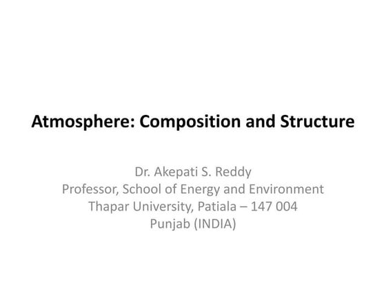 Composition and Structure of Atmosphere | PPT