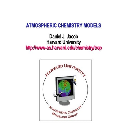 Atmospheric Chemistry Models | PPT