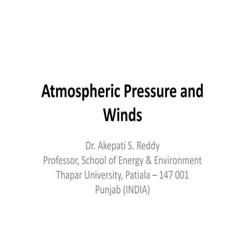 Atmospheric Pressure and Winds | PPTX