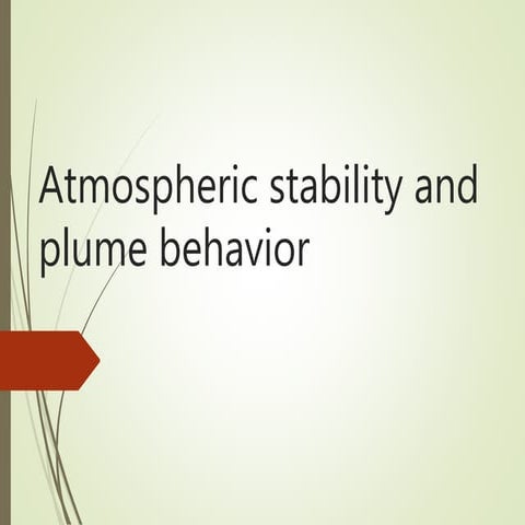 Study of plume behaviour | PPTX