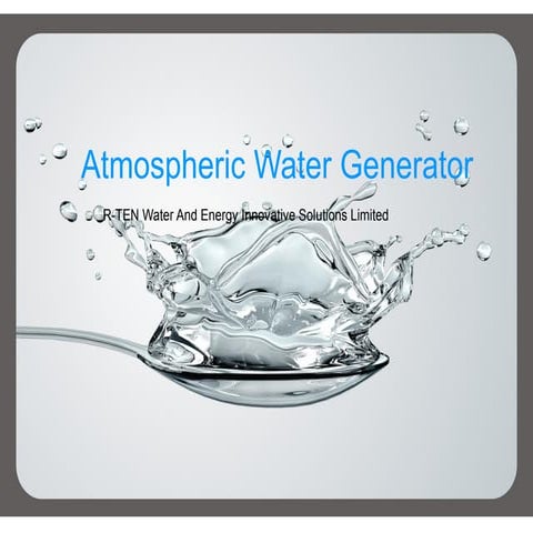 Atmospheric water generator | PDF