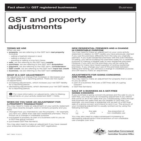 GST and Property Adjustments | PDF