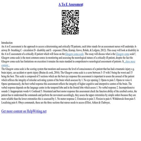 A To E Assessment | PDF