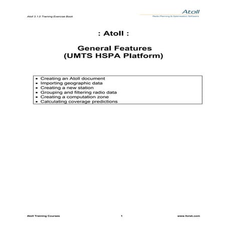 Atoll_3.1.0_UMTS_HSPA_Platform. umts hspa | PDF