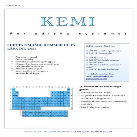 Atomen och periodiska systemet | PPTX