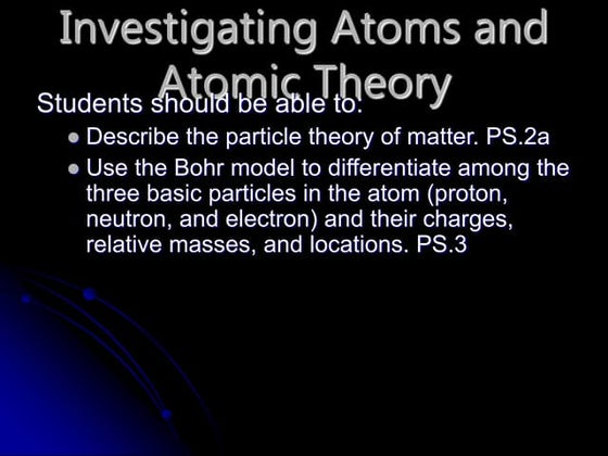 The development of the atomic theory | PPTX