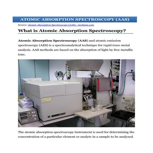 Atomic Absorption Spectroscopy (AAS) | PDF