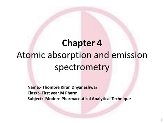 Atomic Absorption Spectroscopy, Principles and Applications.pptx
