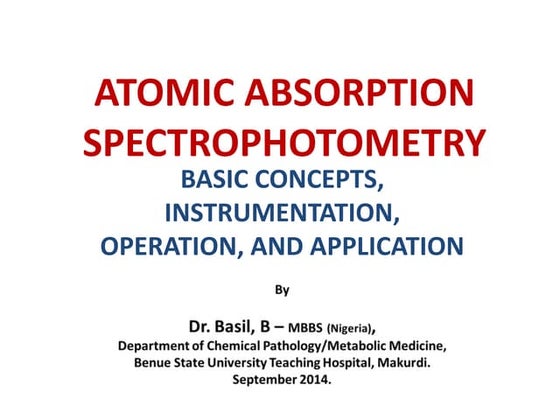 atomic absorption spectroscopy | PPT