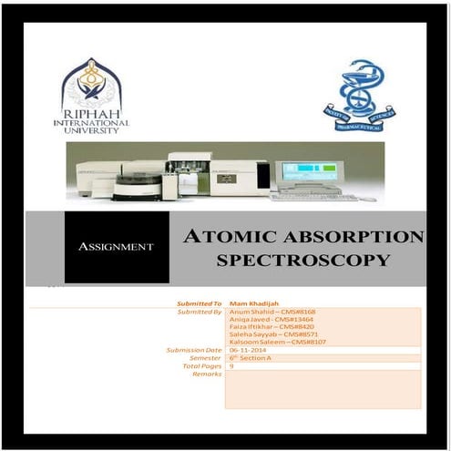 Atomic Absorption Spectroscopy, Principles and Applications.pptx