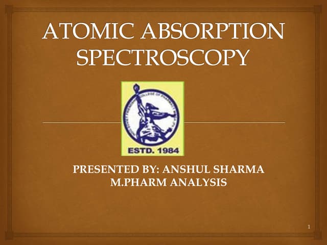 atomic absorption spectroscopy | PPT