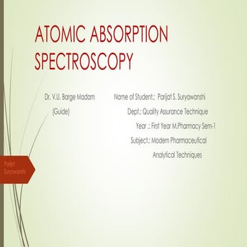 Atomic Absorption Spectroscopy Aas Ppt