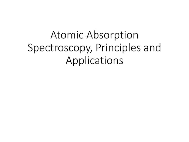 Atomic emission spectroscopy PPT | PPTX