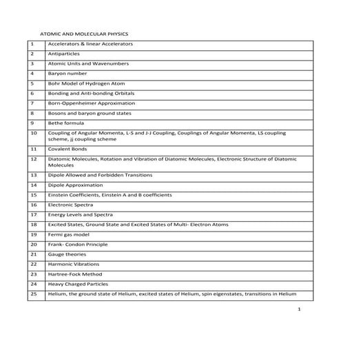 Atomic and Molecular Physics Pages 1-114 | PDF
