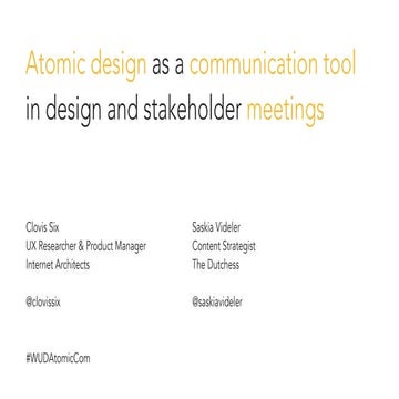 UX Beers - How To Atomic Design - Simon Scheldeman | PDF