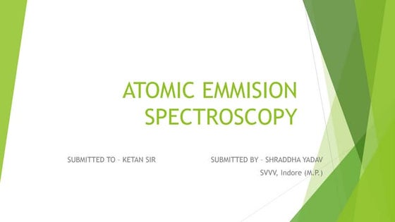 Atomic emission spectroscopy PPT | PPT