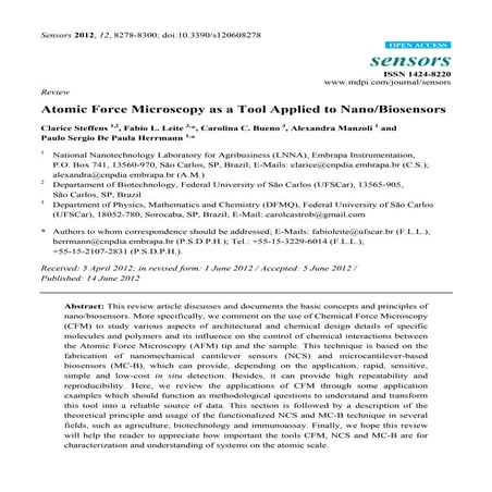 Atomic force microscopy as a tool applied to nano biosensors | PDF ...