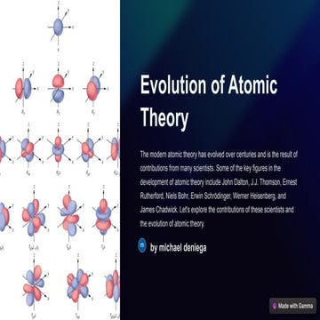 The Evolution of Atomic Theory and The Models of the Atom | PPTX