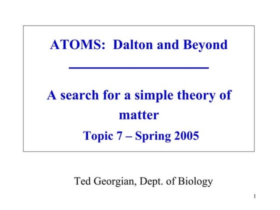 Early Atomic Theory | PPT | Chemistry | Science