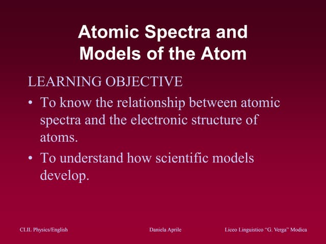 Atomic Spectraandmodels Ppt
