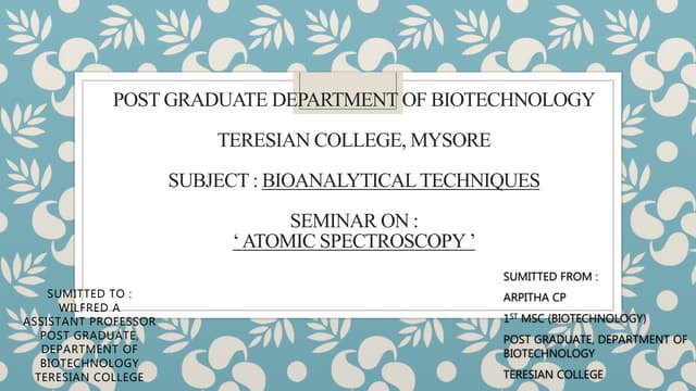 Atomic Spectroscopy Pptx