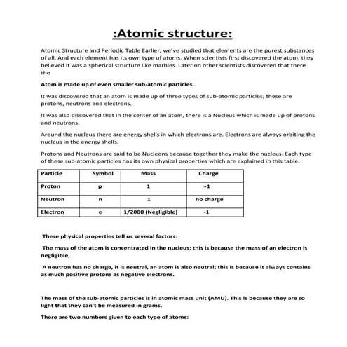 Atomic structure | PDF