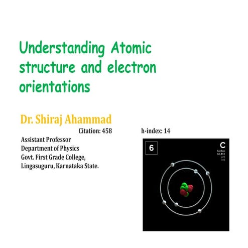 Understanding atomic structure and electron orientation. | PDF