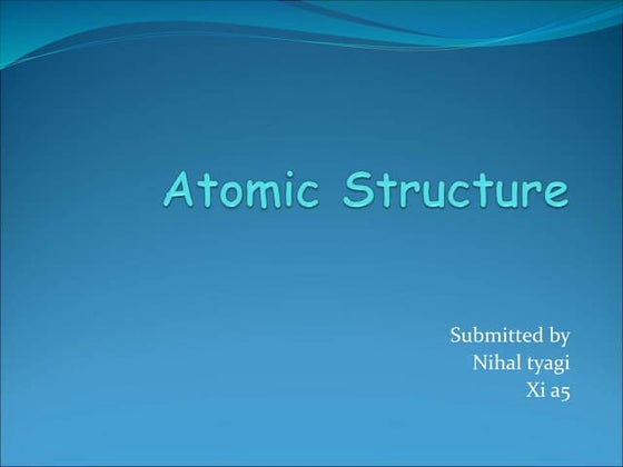 Atomic Structure- Lesson for Grade 7 students | PPTX | Chemistry | Science