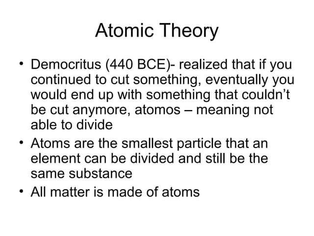Introduction to atomic theory ppt | PPTX