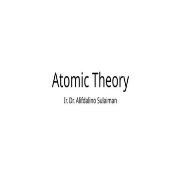 Chemistry Atomic Theory Chemistry Atomic Theory | PPTX