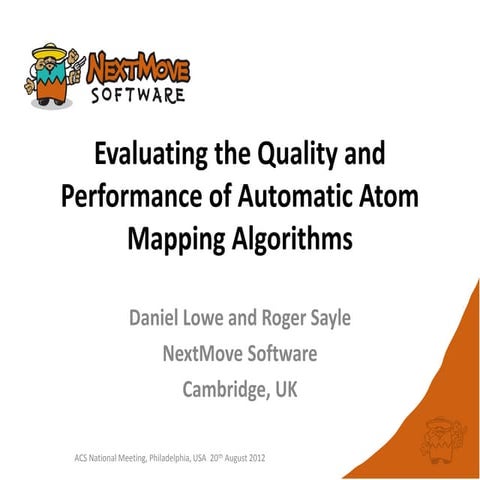 Evaluating the Quality and Performance of Automatic Atom Mapping Algorithms | PPT
