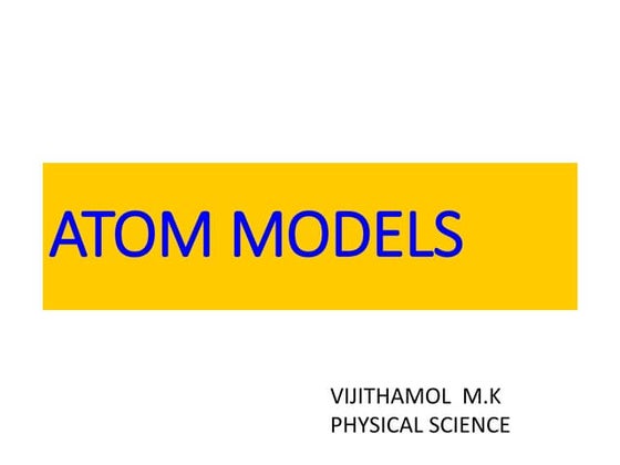 Models of the Atom | KEY | Chemistry | Science