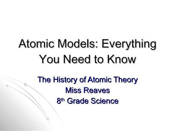 Models of the Atom | KEY | Chemistry | Science
