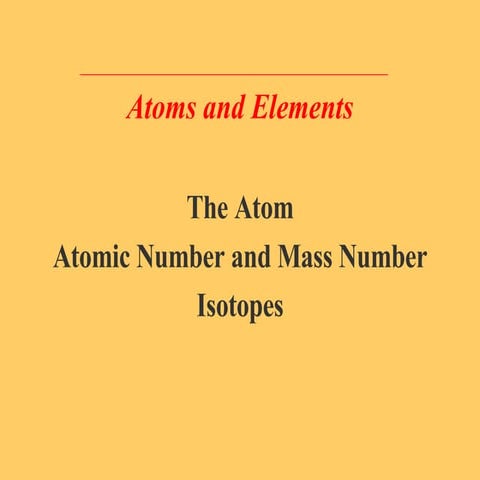 Atoms And Elements | PPT