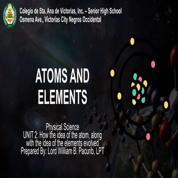 Lesson 3 Atomos, Aristotle and Alchemy (Chemistry Before Modern History) | PPTX