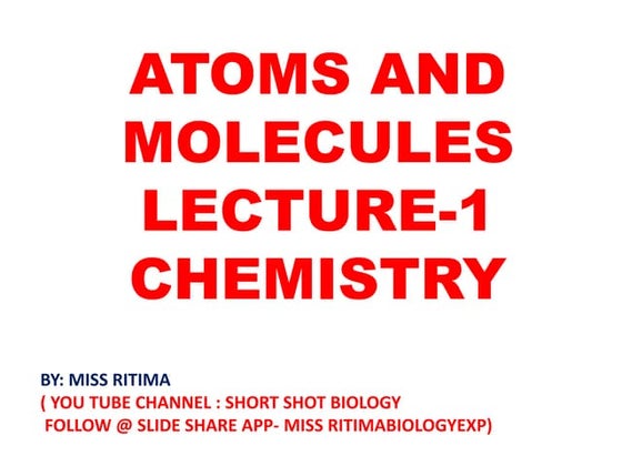 Atoms and molecules | PPT