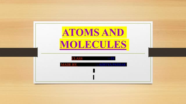 atoms and molecules | PPT