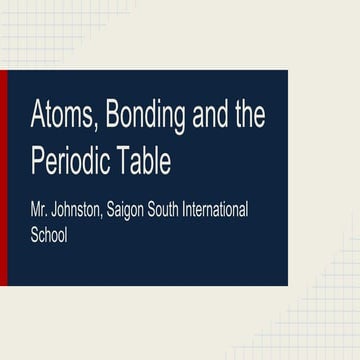Atoms, bonding and the periodic table | PPT