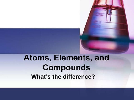Atoms, Element, Molecule and Compound | PPT