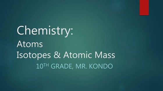 Isotopes | PPT | Chemistry | Science