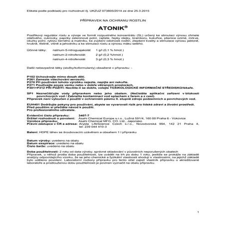 Atonik label | PDF