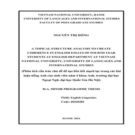 A topical structure analysis to create coherence in English essays of ...