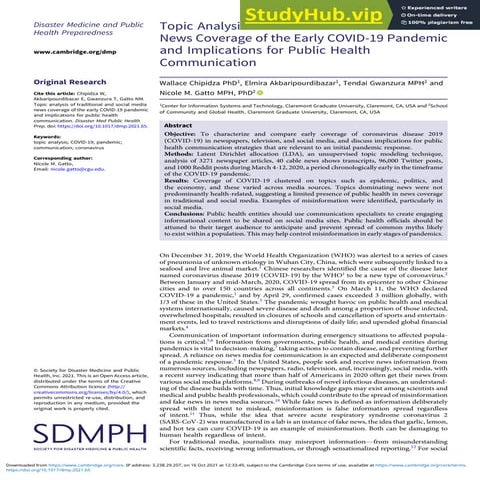 A Topic Analysis Of Traditional And Social Media News Coverage Of The ...