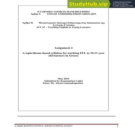 A Topic Theme-Based Syllabus For Teaching EFL To 10-11 Year Old ...