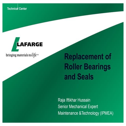 ATOX Mill maintenance , Replacement of roller bearing and seals.ppt