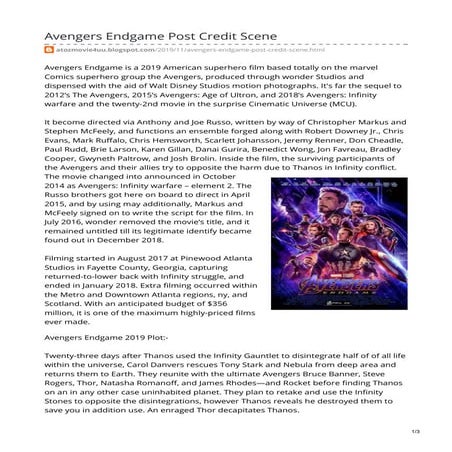 The Ultimate Guide To AVENGERS ENDGAME 2019 | PDF