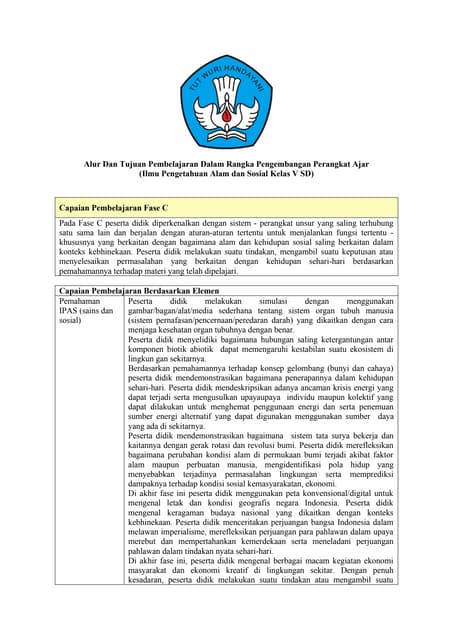 ATP IPAS Kelas III / 3 di sekolah dasar | PPT