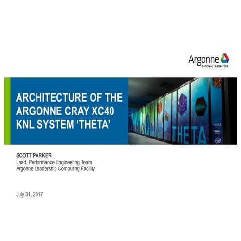 Argonne's Theta Supercomputer Architecture | PDF