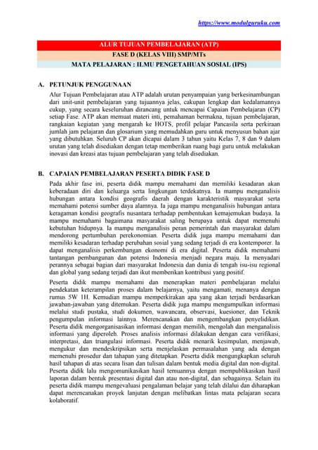 Modul Ajar IPS Kelas 8 Deep Learning | PDF