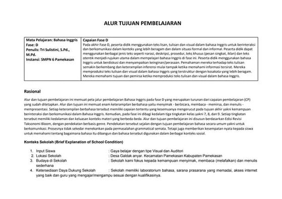 Modul Ajar Bahasa Inggris SMA Kelas 11 Kurikulum Merdeka | DOCX
